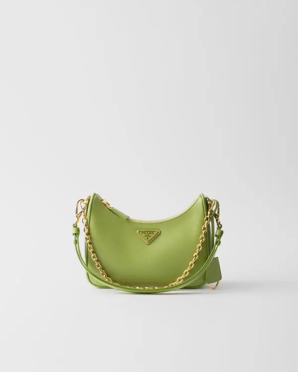 Prada Re-Edition Mini Saffiano Leather Bag - Lawn Green | Editorialist